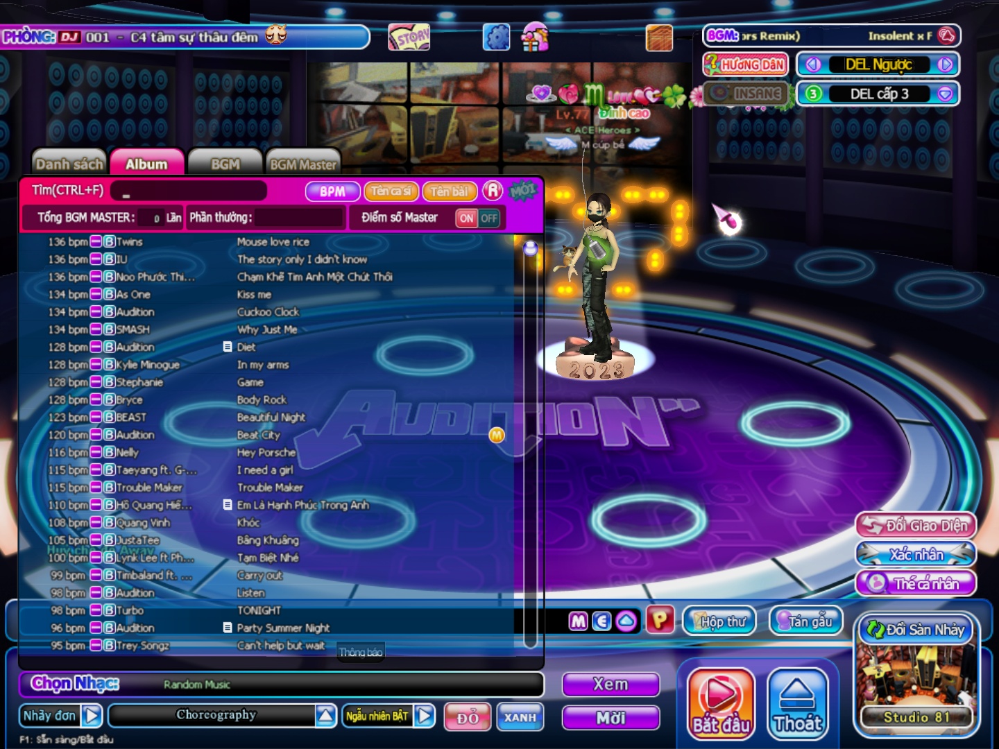 [Hướng dẫn tân thủ] Cách tìm nhạc trong game Audition